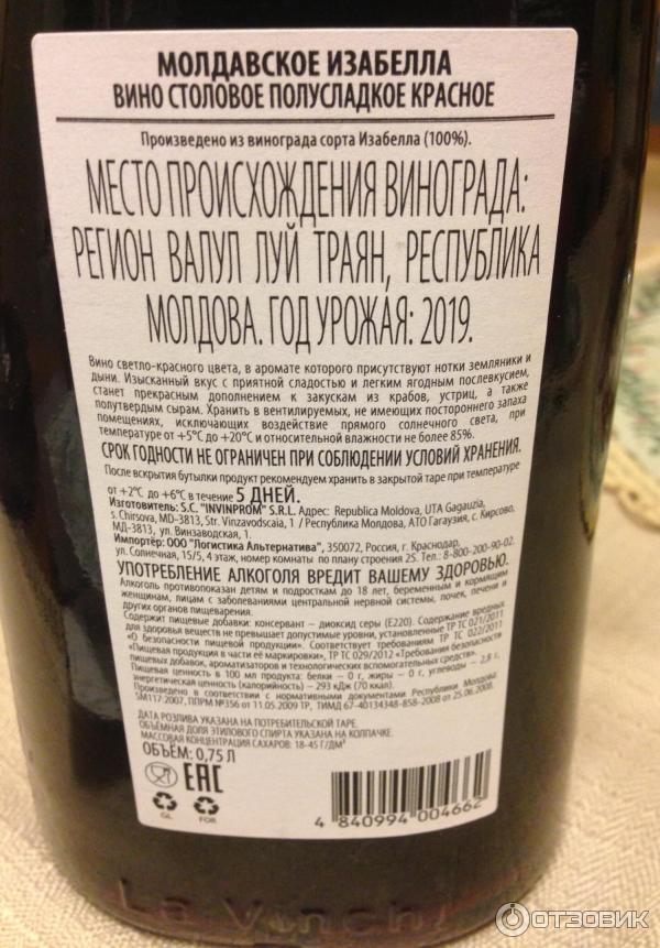 Отзыв о Вино "Изабелла" | Бокал красного вина полезен для здоровья. Про ...