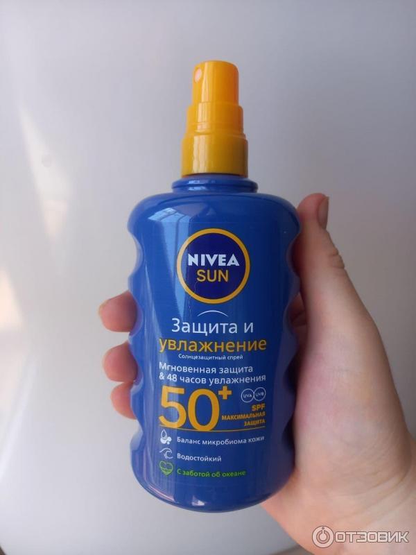 Отзыв о Солнцезащитный спрей Nivea "Защита и увлажнение" SPF50 ...