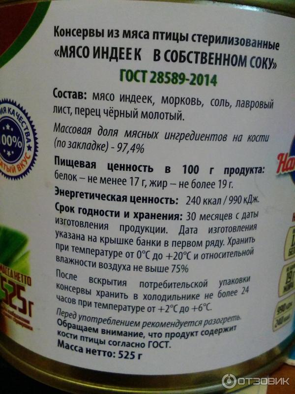 Отзыв о Консервы стерилизованные Старково Мясо индейки в собственном ...