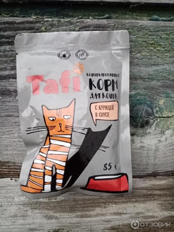 Отзыв о Консервированный корм для кошек Tafi с курицей в соусе | Кошки ...